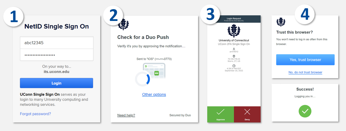 In this example, the user has the Duo Mobile app installed and responds ...